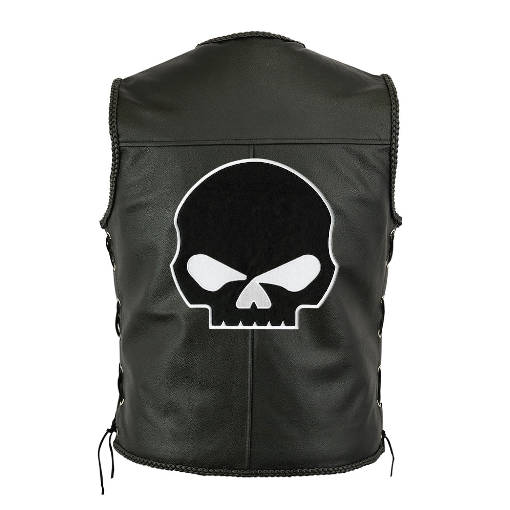 Punisher Willie G. Skull Patch | Black Embroidered Skeleton Iron On ...