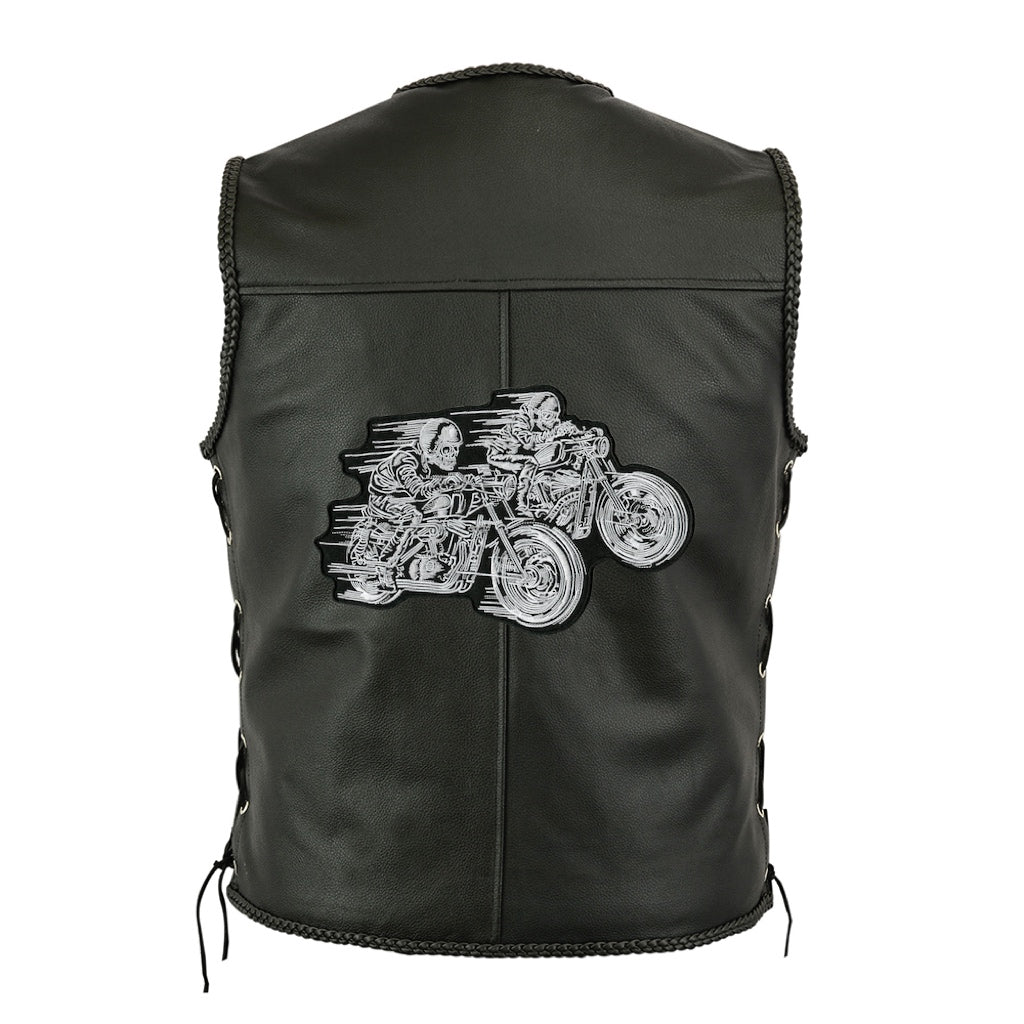 Skeleton Cruiser Patch | Cafe Speed Racer | Embroidered Iron On | Larg ...