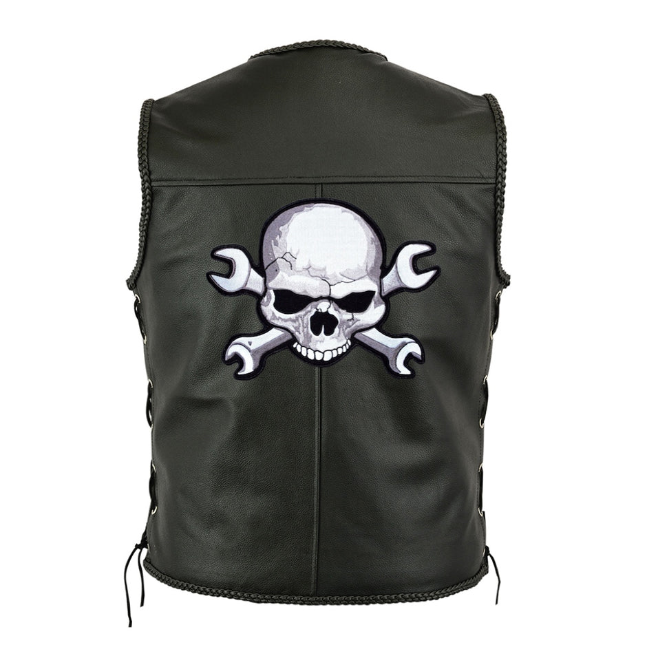 Skull & Wrench Crossbones Patch 11" | Realistic Large Skeleton Halfsku ...