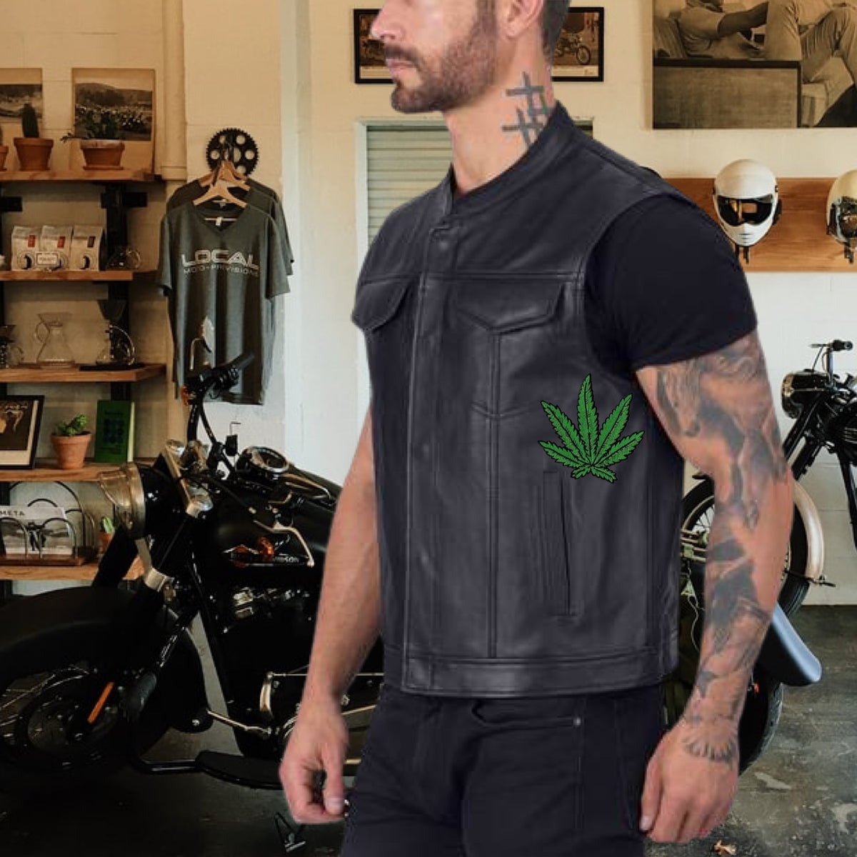 Weed Leaf Patch 4" | Embroidered Marijuana Hemp Bud Plant | Iron or Se ...