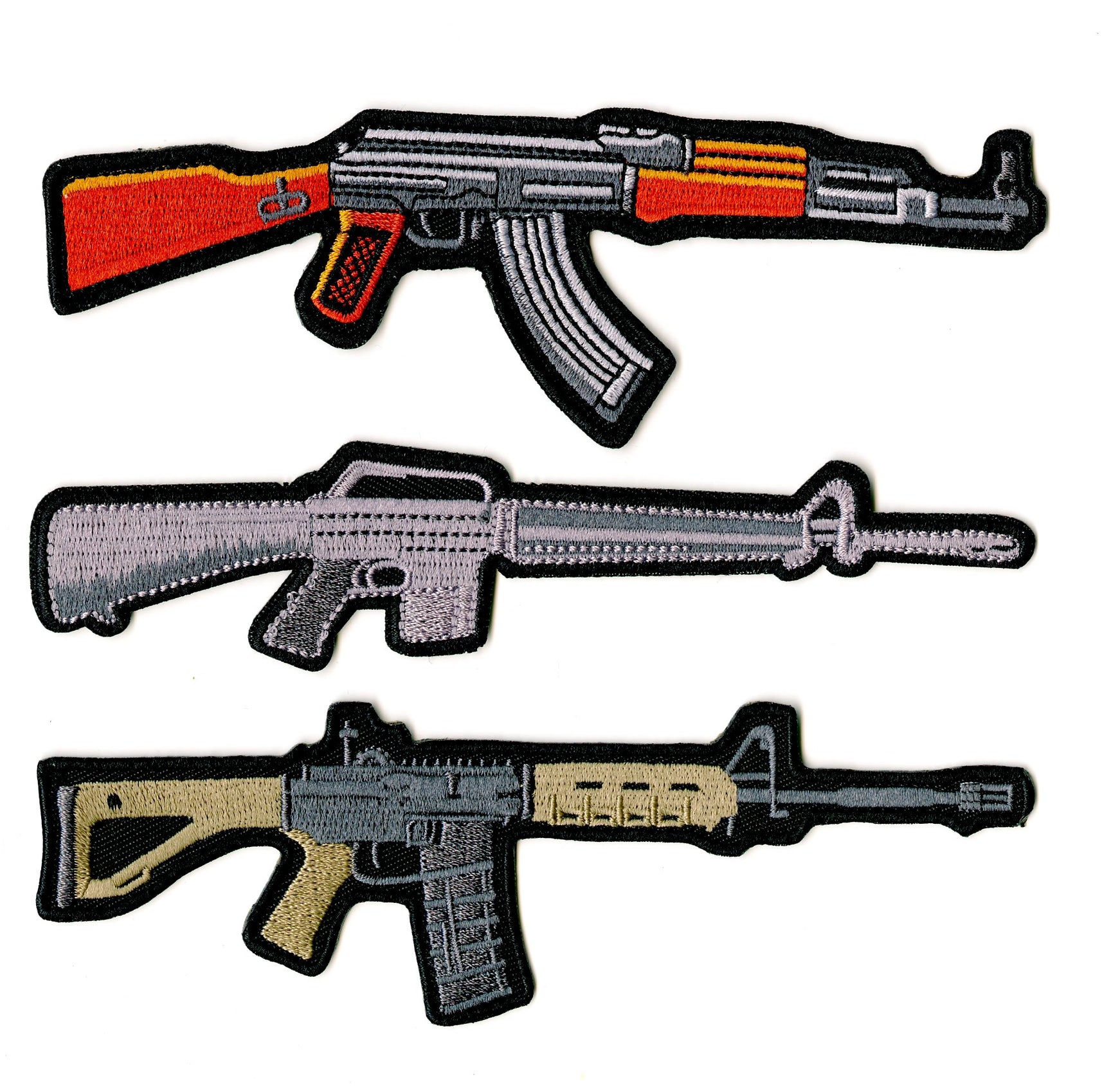 Assault Rifle Patches 4.5" | Military Guns M4 AK47 M16 Embroidered Pat ...