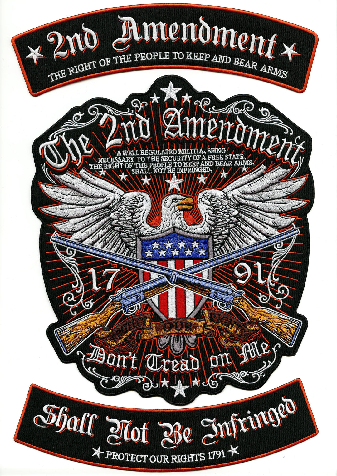 2nd Amendment Rockers + Eagle Patch | "Don't Tread On Me" Patriotic Mi ...