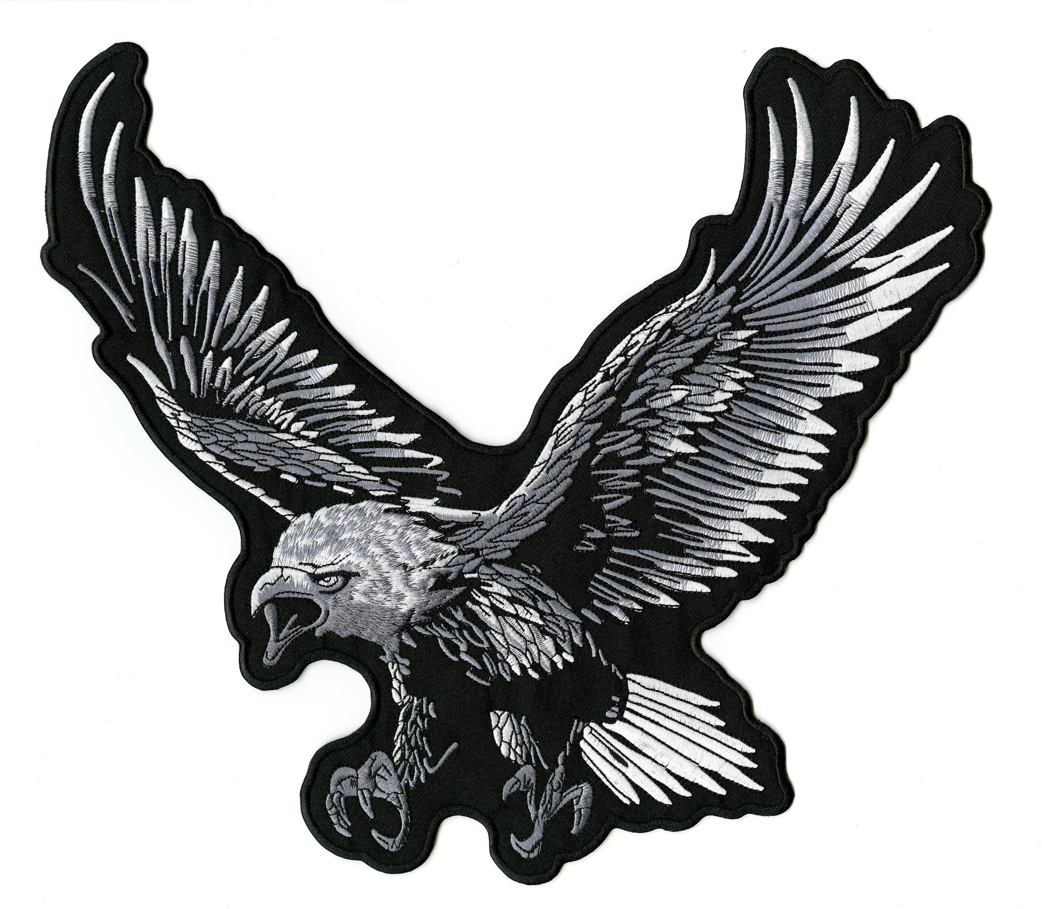 Silver Eagle Patch 12.5" | Large Embroidered United States Bald Eagle ...