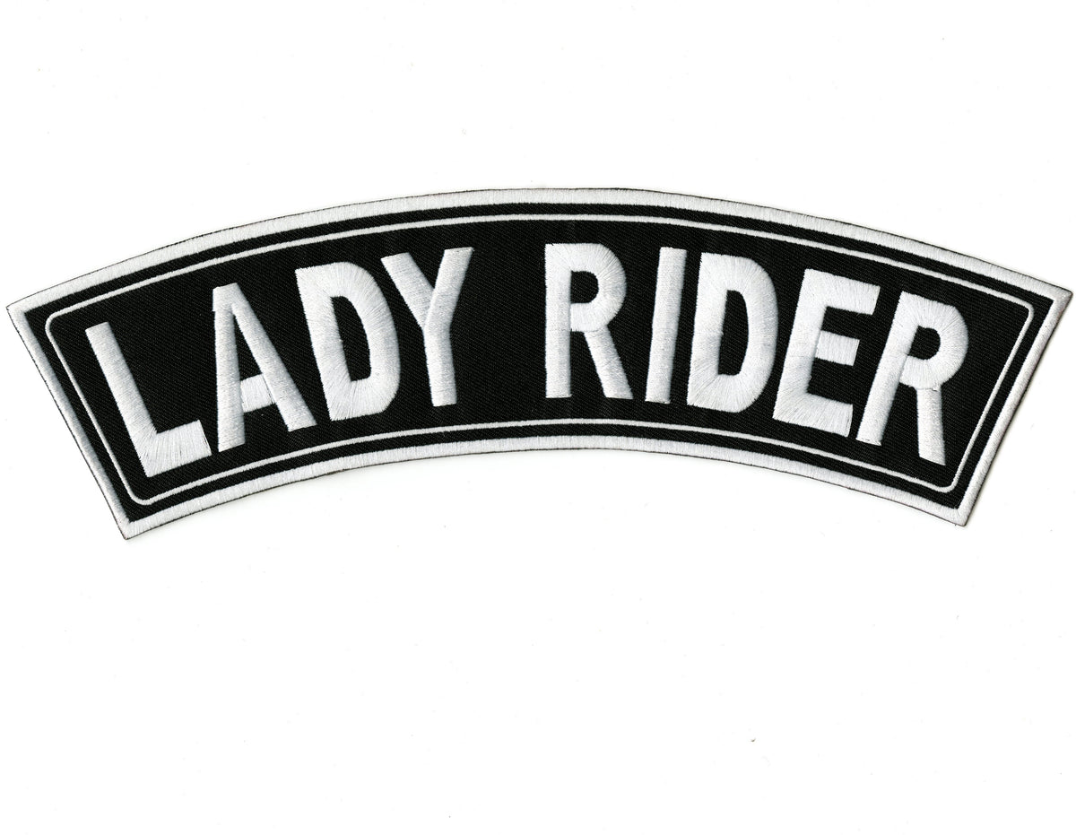 Lady Rider Top Rocker Patch 11" | Double Border Womens Biker Vest Back ...