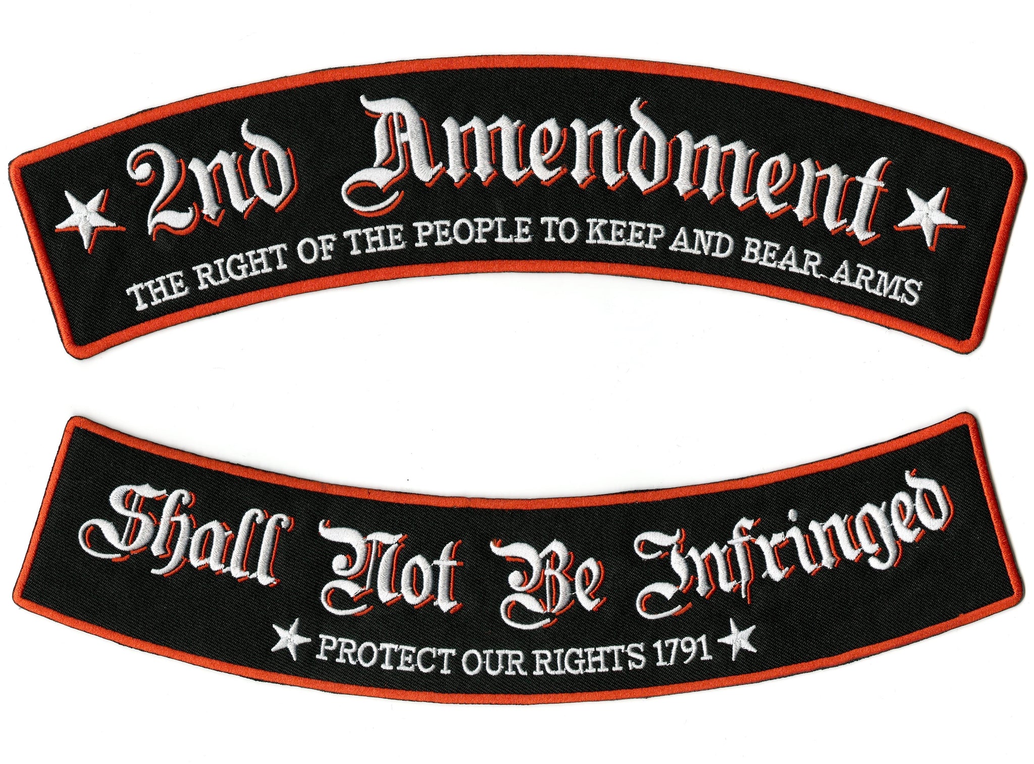2nd Amendment Rockers | Patriotic Military Back Patches | Embroidered ...