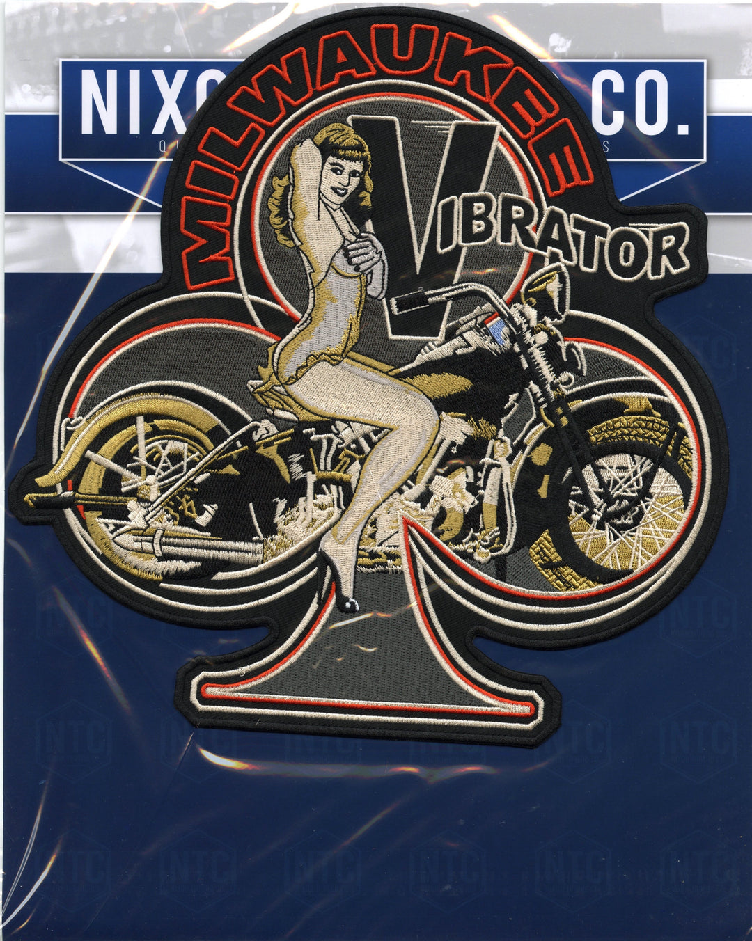 Vintage Pin Up Girl Patch 10.5" | Milwaukee Vibrator Pinup Rose Model ...