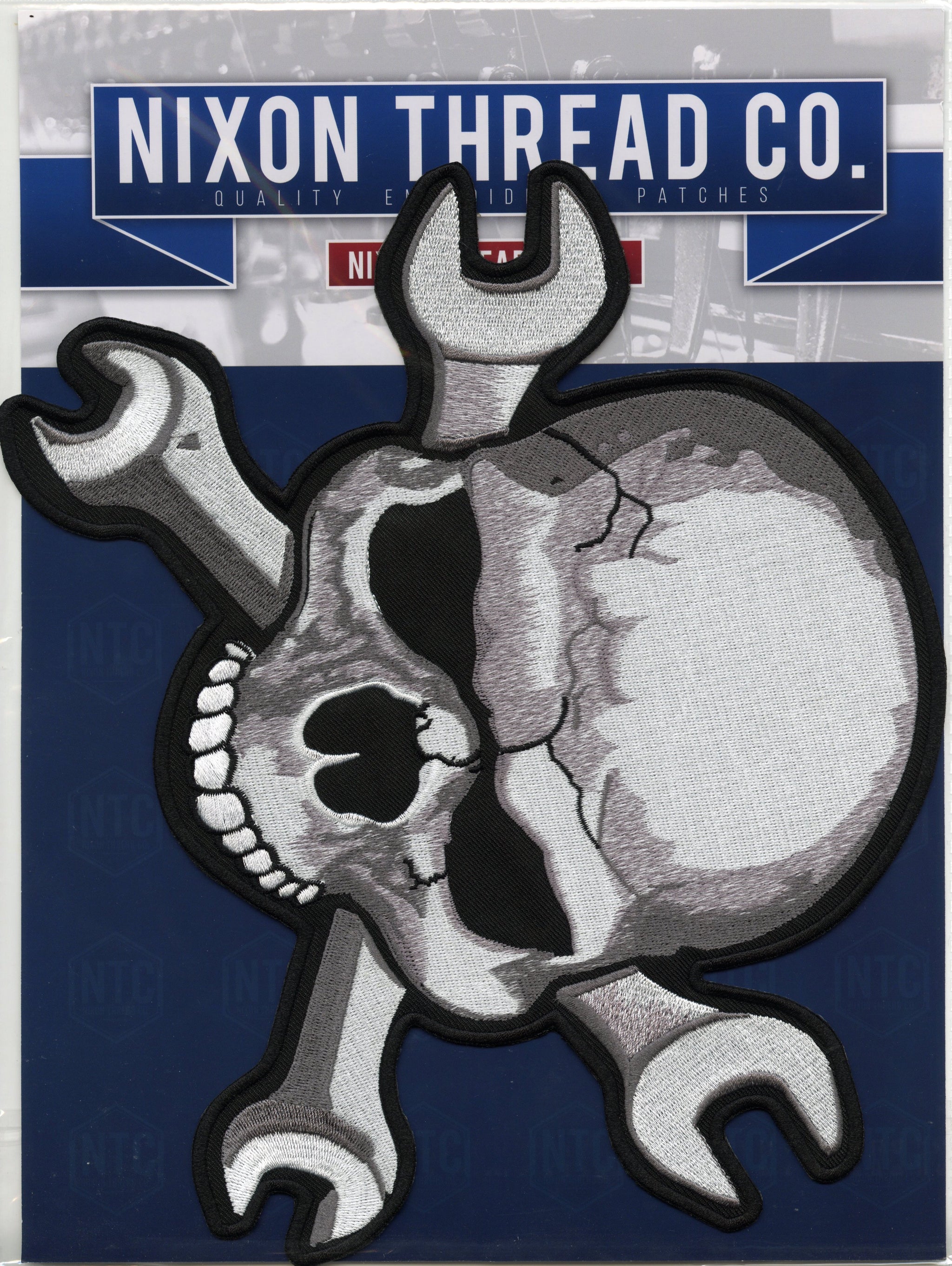 Skull & Wrench Crossbones Patch 11" | Realistic Large Skeleton Halfsku ...